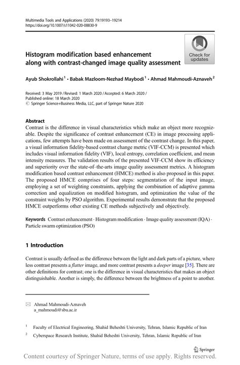 Histogram Modification Based Enhancement Along With Contrast Changed Image Quality Assessment