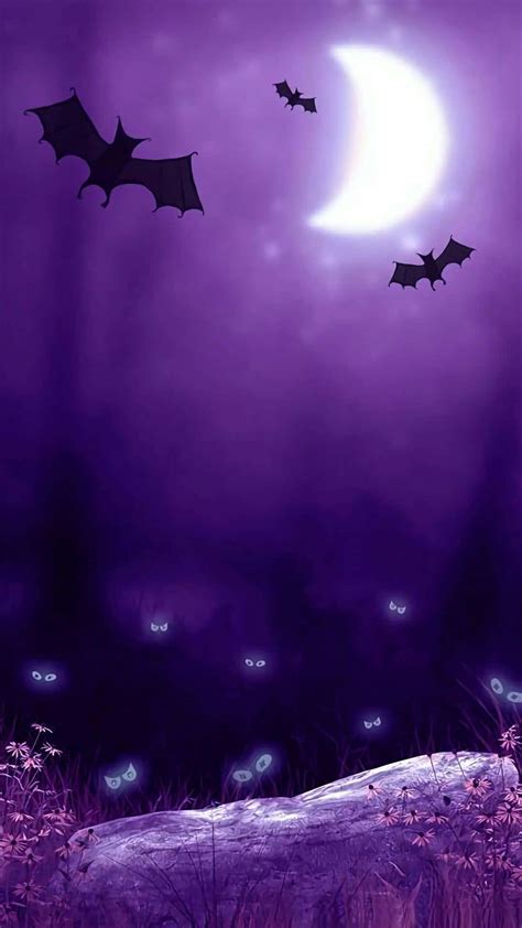 Adorable Purple Halloween Wallpaper For A Spooky Touch