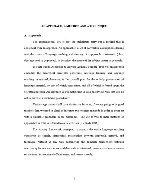 Approach Method Technique Pdf Language Education Teachers