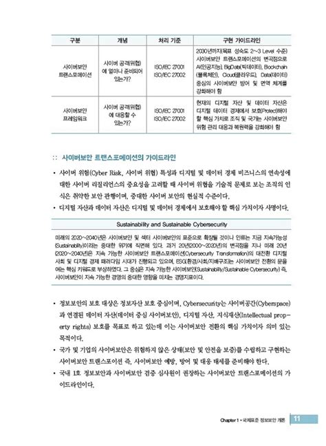 알라딘 미리보기 한 권으로 끝내는 국제표준 정보보안 사이버보안 개인정보보호
