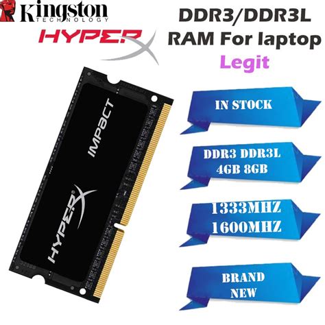 Hyperx Ddr3 Ddr3l Ram สําหรับแล็ปท็อป 4g 8gb 13331600mhz Pc3l Sodimm