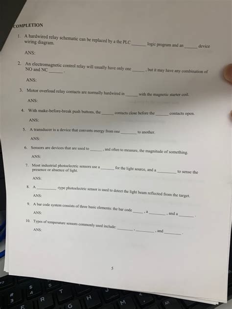 Solved COMPLETION A Hardwired Relay Schematic Can Be Chegg
