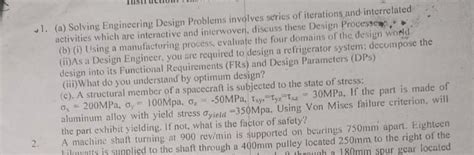 1 a solving engineering design problems involves