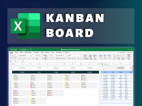 Kanban Board Excel Template Task Tracker Project Etsy