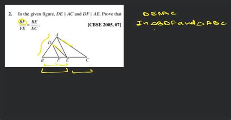 In The Given Figure Deac And Dfae Prove That Febf Ecbe Cbse