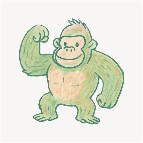 Playful Cartoon Gorilla Illustration Free Photo Illustration Rawpixel