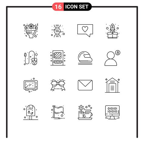 Pictogram Set Of Simple Outlines Of Scroll Computer Like Package Start Editable Vector Design