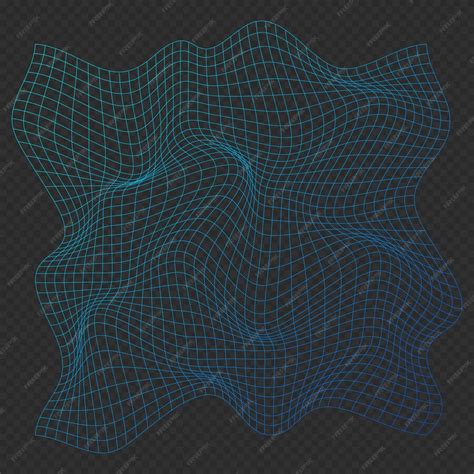Premium Vector Distorted Neon Grid Pattern Wireframe Wave Geometry Grid Warped Mesh Texture