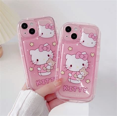 신상템🤍헬로 키티 핑크 투명 범퍼 아이폰15 플러스 케이스 아이폰 전기종 에이블리