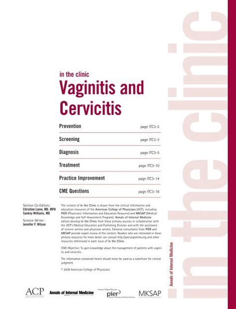 Vaginitis And Cervicitis The University Of Chicago Department Of