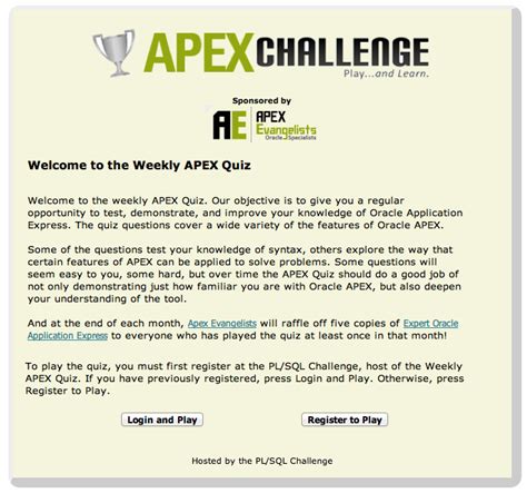 Dimitri Gielis Blog Oracle Application Express APEX APEX Challenge