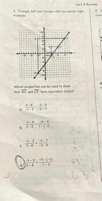 Solved 1 Triangle Def And Triangle Abc Are Similar Right
