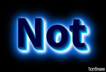 Not 3D With Blue Glow Text Effect Generator
