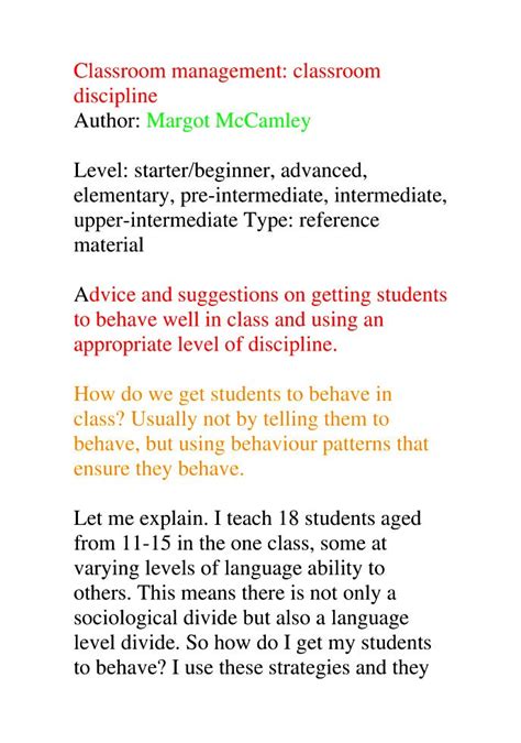 Classroom Management 2 Booklet Cpd Professional Development