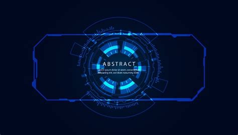 추상 서클 디지털 회로 개념 라이트 서클 네트워크 블루 디지털 복사 공간 텍스트 배경 배경 미래 현대 개념에 대한 스톡 벡터