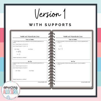 Algebra Writing Equations Of Parallel And Perpendicular Lines Guided Notes