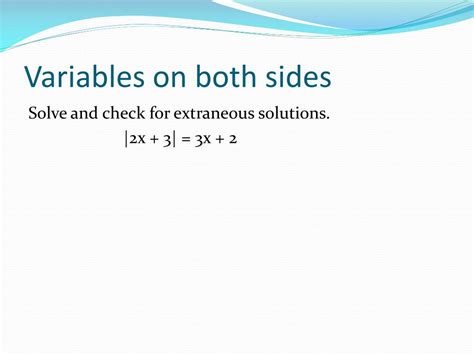 Ppt 1 5 Absolute Value Equations Powerpoint Presentation Free Download Id 6853299