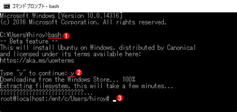 Windows 10 での Linux Bash シェルの仕組み It基礎