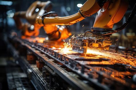 Premium Ai Image Smart Industry Robot Arms For Digital Factory Production Professional