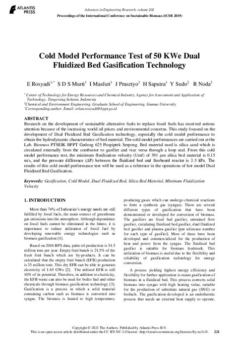 Pdf Cold Model Performance Test Of 50 Kwe Dual Fluidized Bed