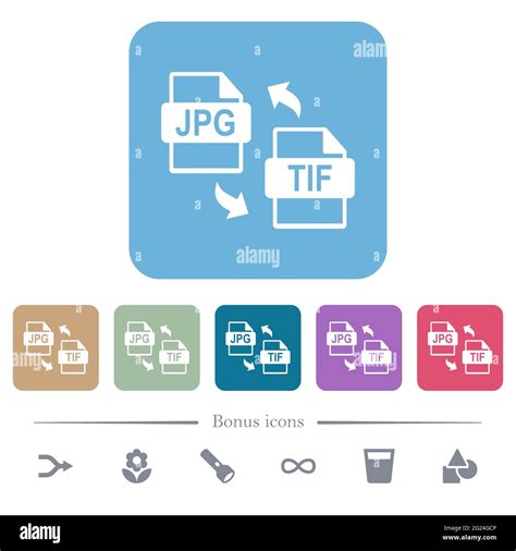 tif file conversion white flat icons on color rounded square