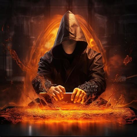 Premium Ai Image A Hacker In Abstract Feelings Turns Into A Digital Flow Background Hacker