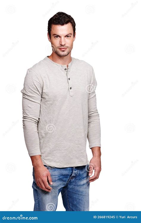 Portrait Face And Man In Studio Isolated On A White Background Looking Serious In Casual
