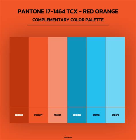 Pantone 17 1464 Tcx Red Orange Color Palettes