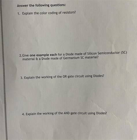 Solved Answer The Following Questions Explain The Color Chegg