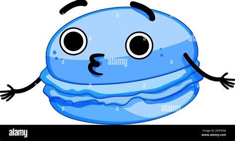 Food Macaron Character Cartoon Vector Illustration Stock Vector Image