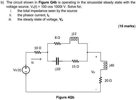 B The Circuit Shown In Figure Q B Is Operating In The Sinusoidal Steady State With The Voltage