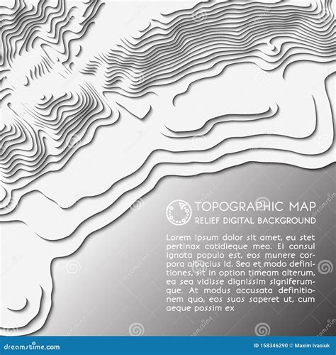 Map Line Of Topography. Vector Abstract Topographic Map Concept With Space For Your Copy. Black ...