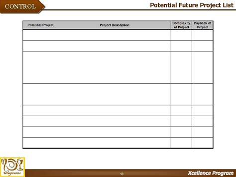 Project Charter Define 1 Xcellence Program Project Charter