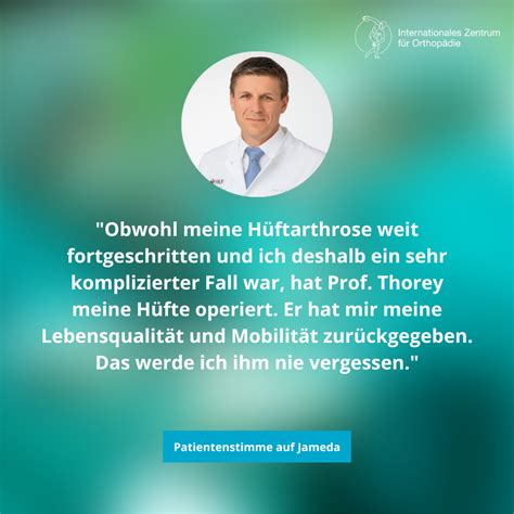 Patientenstimme Auf Jameda Prof Thorey Internationales Zentrum Für Orthopädie Atos Klinik