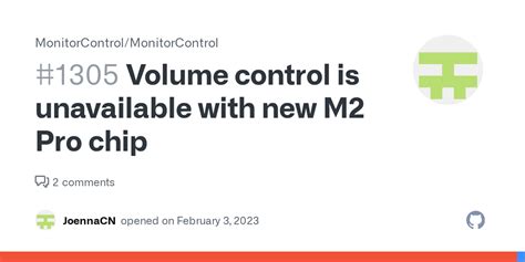 Volume Control Is Unavailable With New M2 Pro Chip · Issue 1305 · Monitorcontrolmonitorcontrol