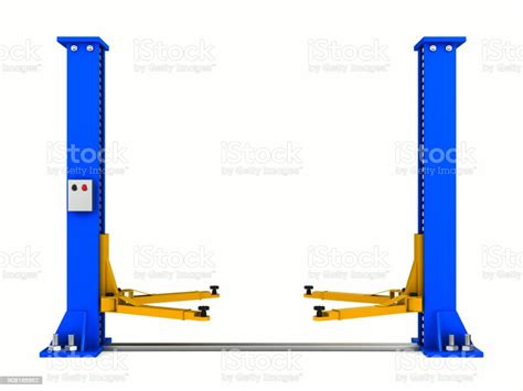 흰색 바탕에 자동차 서비스입니다 격리 된 3d 그림 차에 대한 스톡 사진 및 기타 이미지 차 엘리베이터 집어들기 Istock