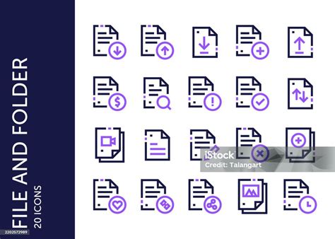 File And Folder Icon Pack Set Icon Design Stock Illustration Download Image Now Business