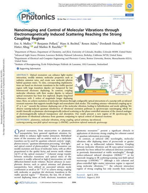 Pdf Nanoimaging And Control Of Molecular Vibrations Through