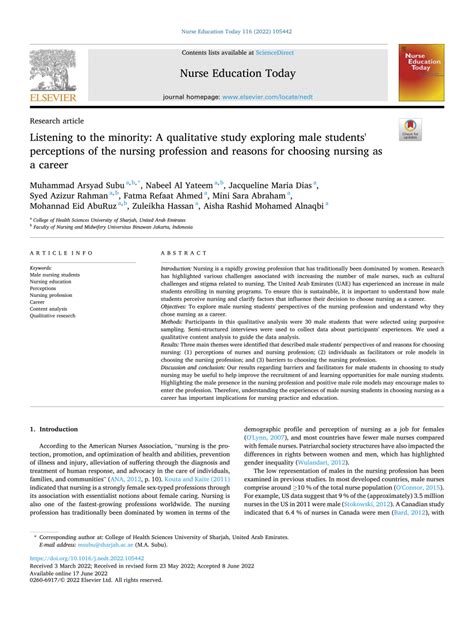 Pdf Listening To The Minority A Qualitative Study Exploring Male