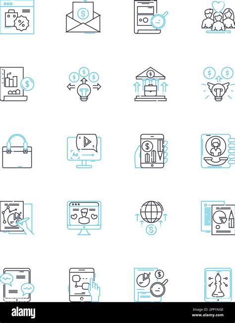 Email Advertising Linear Icons Set Newsletter Spam Campaign Database Subscriber Opt In