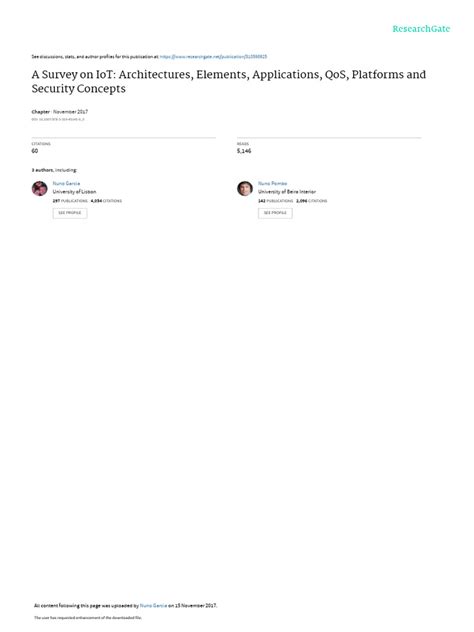 Asurveyoniot Architectureselementsapplicationsqosplatformsandsecurityconcepts Pdf Internet