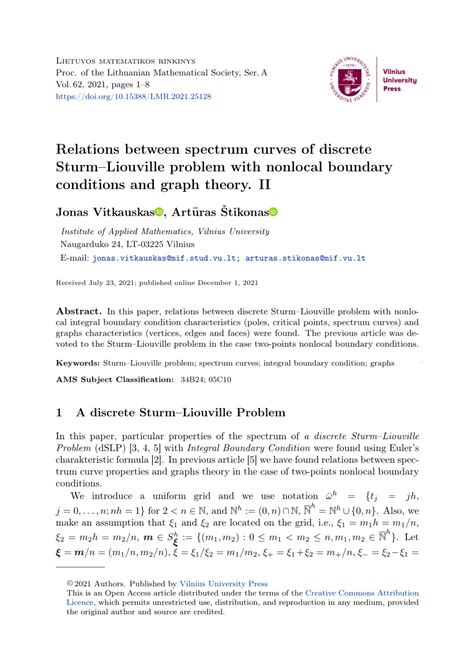 Pdf Relations Between Spectrum Curves Of Discrete Sturm Liouville Problem With Nonlocal