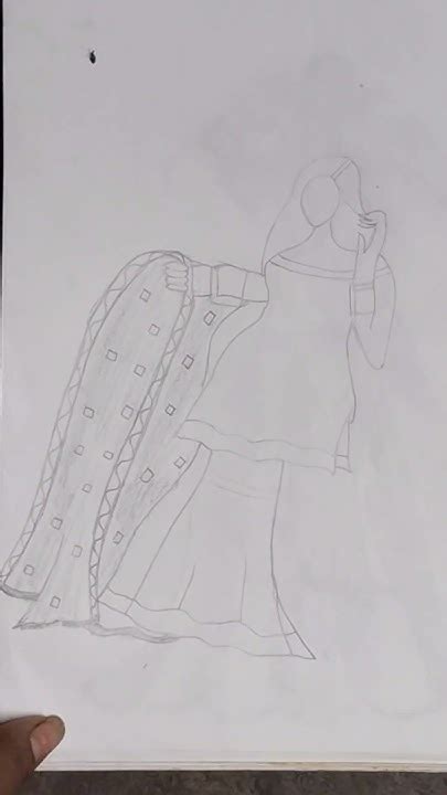 Drow A Girl With Plazo Drawing Traditionalwear Trending Youtube