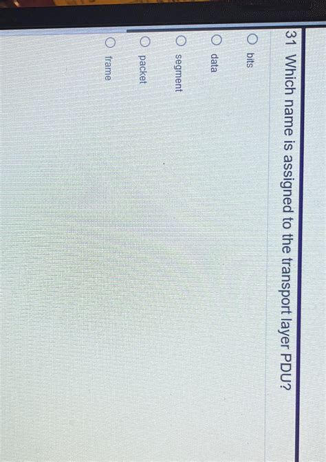 Solved 31 ﻿which Name Is Assigned To The Transport Layer