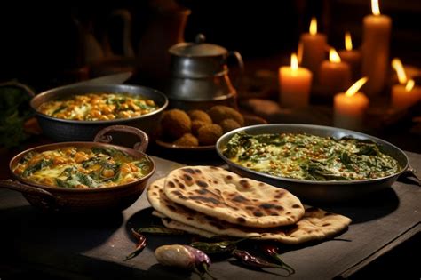 Фотореалистичное празднование фестиваля лохри с традиционной едой Ai сгенерированное изображение