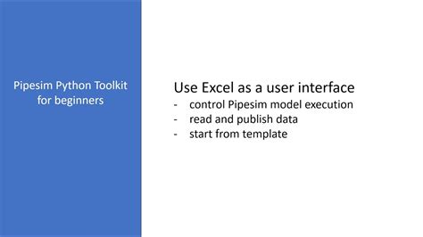 Ptk15 Control Pipesim Model Execution From Excel Youtube