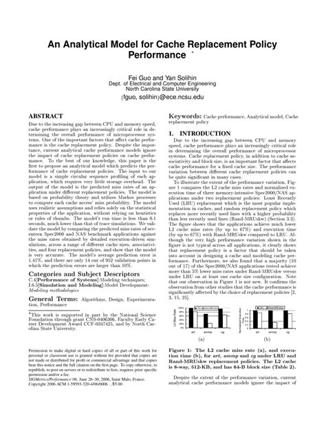 Pdf An Analytical Model For Cache Replacement Policy Performance