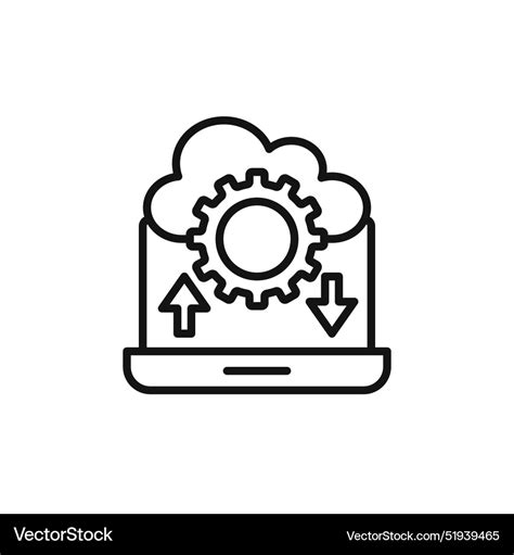 Data Migration Icon Logo Sign Outline Royalty Free Vector