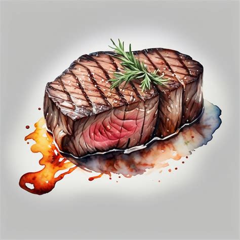 Premium Photo A Drawing Of A Steak With A Pineapple On It