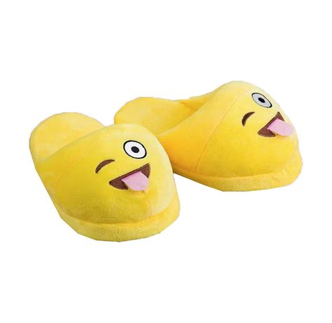 Emojeez Soft Plush Emoji Character House Slippers With Anti Slip Sole